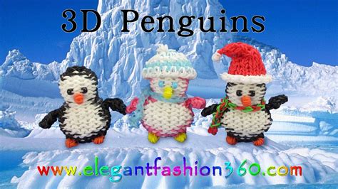 Rainbow Loom Penguin 3d Charms How To Loom Bands Tutorial Christmasholidaywinteranimal