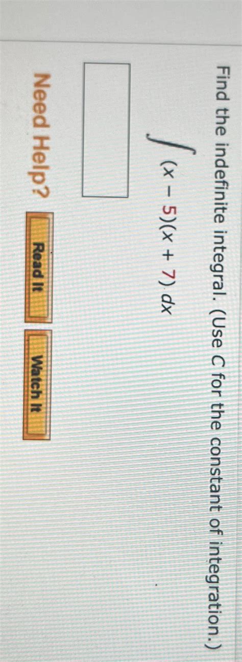 solved find the indefinite integral use c ﻿for the