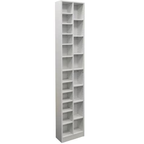 Block Tall Sleek 360 Cd 160 Dvd Media Storage Tower Shelves White By