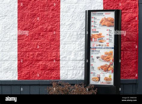 The Drive Through Menu At A Kfc Kentucky Fried Chicken Restaurant On