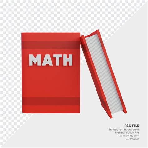 Premium Psd Math Book 3d Illustration