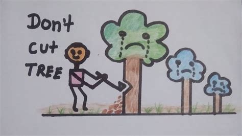 Man Cutting Tree Drawing Easy At Autumn Allen Blog