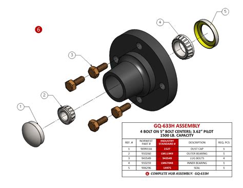 Norwest Gq 633h Hub And Spindle Assemblies Norwest Manufacturing