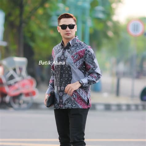 Kemeja Pria Baju Batik Pria Lengan Pendek Premium Batik Cowok Modern Batik Aluna Pria Solo
