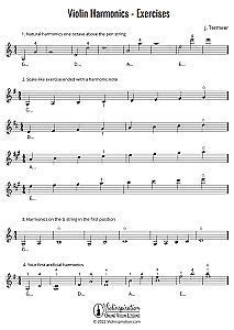 Violin Harmonics Chart Free Exercises Sheet Music