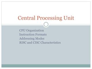 Central Processing Unit PPT Free Download