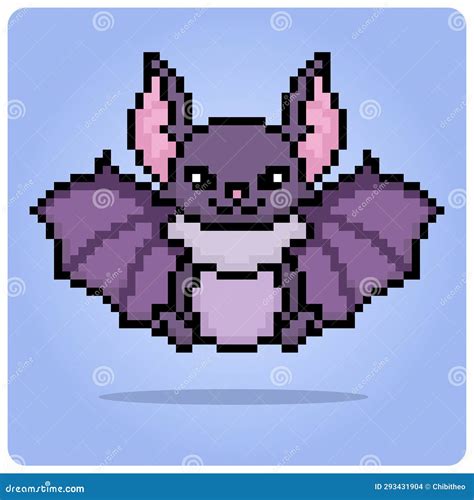 Bat In 8 Bit Pixel Art Pixel Animals For Game Assets In Vector Stock