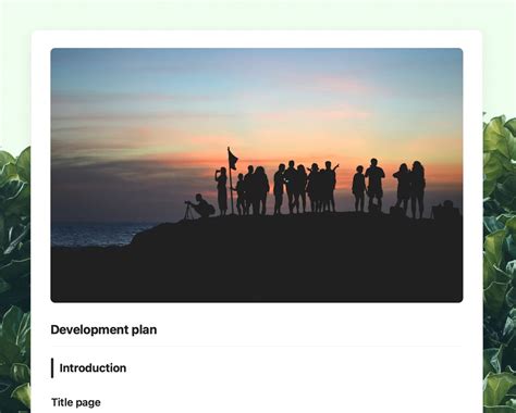 Development Plan Free Template Craft