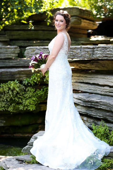 Bethanys Lace V Neck Wedding Gown