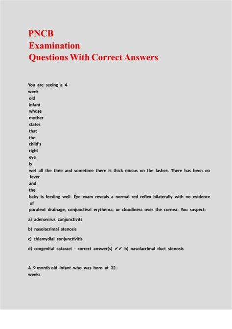 Pncb Examination Questions With Correct Answers Pncb Cpn Stuvia Us