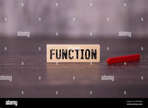 Text On Gray Word Function In Small Wooden Letters With Black Font On A