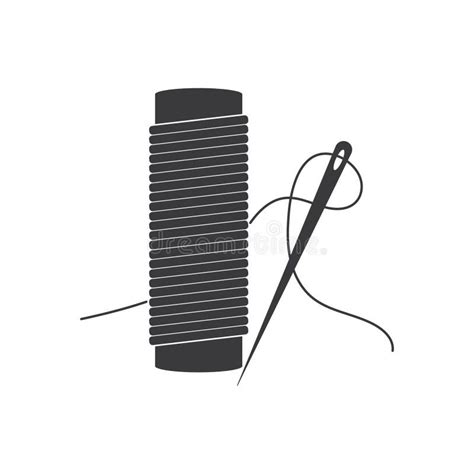 Tailor Or Textile Logo Vector Flat Design Template Stock Illustration