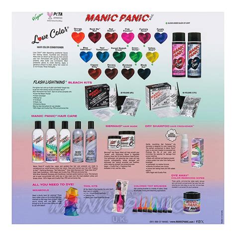 Hair Dye Colour Swatch Chart Display Board Manic Panic Uk