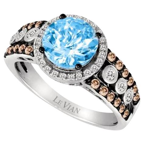Le Vian Ring Featuring Sea Blue Aquamarine Blueberry Sapphire Vanilla