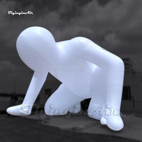 Large Artistic Inflatable Runner Statue Replica White Dummy Air Blow Up