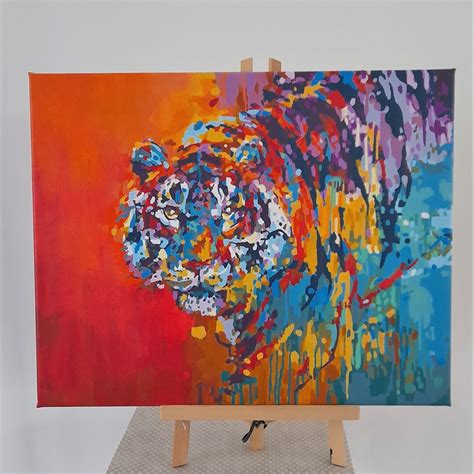 Tiger Painting Abstract Tiger Animal Painting Pop Art Tiger Acrylic