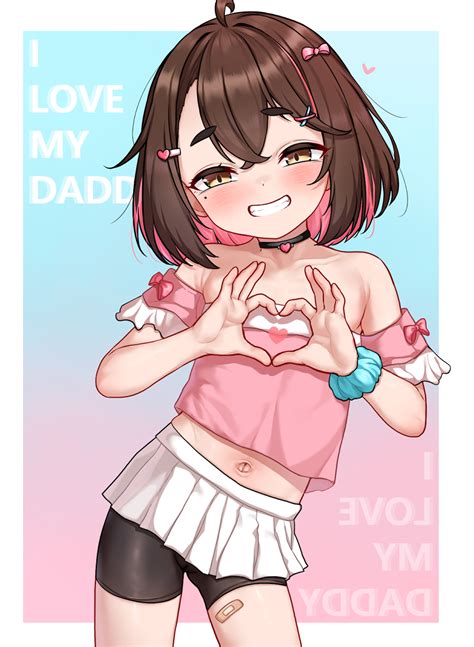 Gemba Dlfms75 Original Highres 1girl Bandaid Bandaid On Leg Blue Background Blush