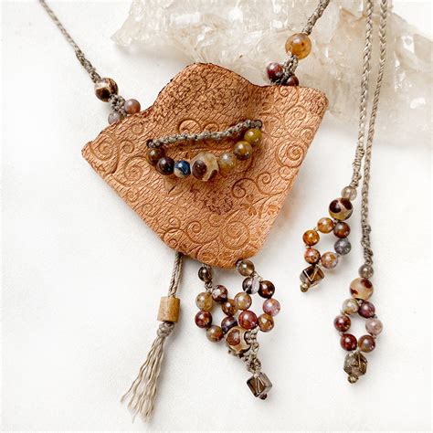 Small Leather Pouch Necklace With Crystal Detailing Spirit Carrier