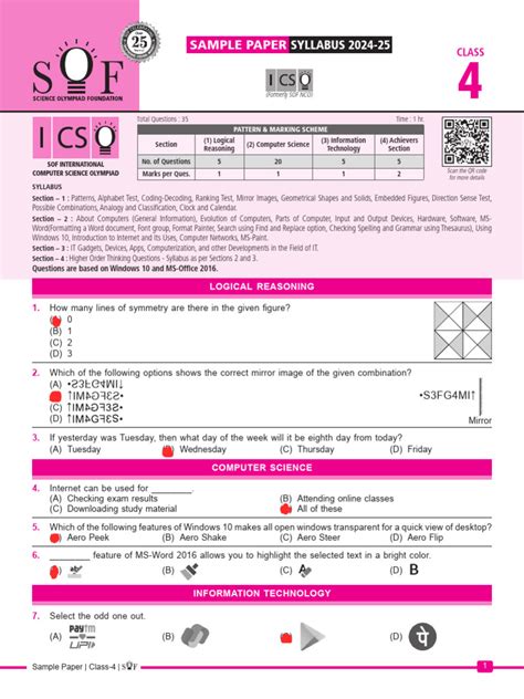 Icsosamplepaperclass 4 Pdf Online And Offline Windows 10