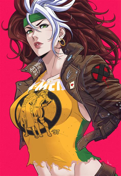 Jhony Caballero Gambit Rogue X Men Marvel X Men Multicolored Clothes Highres 1girl