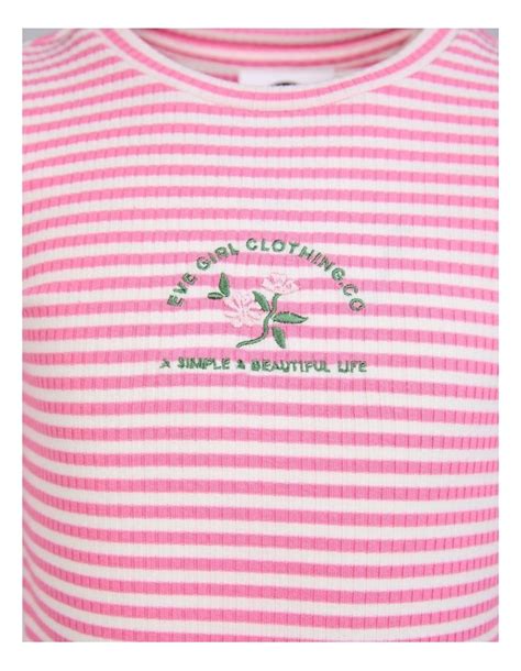 Eve Girl Tully Long Sleeve Rib Tee 3 7 Years In Pink Myer
