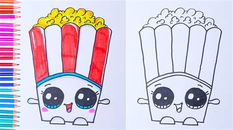 How To Draw Kawaii Popcorn