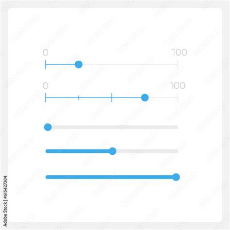 Track Bar Ui Elements Kit Brightness Scale Isolated Vector Components