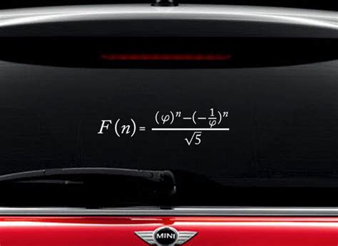 Fibonacci Formula Nth Term Vinyl Bumper Sticker Nerd Humor Etsy