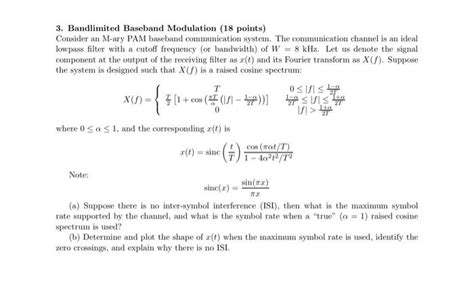 3 Bandlimited Baseband Modulation 18 Points