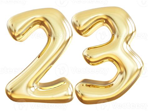 Gold 3d Number 23 36308244 Png