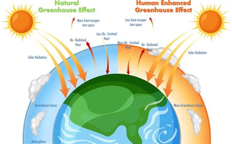 Diagram Showing The Greenhouse Effect Royalty Free Vector