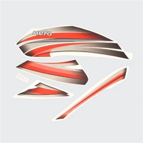 Stckr Set Hero Splendor Pro [maroon Tank Red] Naj1154 Bike Sticker Bike Visor Sticker