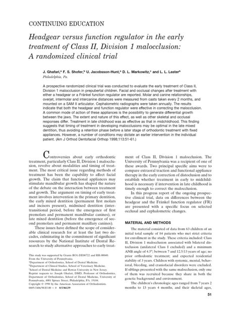 Ghafari Pdf Orthodontics Tooth