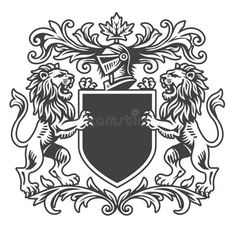 Pencil Drawing Line Heraldic Stock Illustrations 161 Pencil Drawing