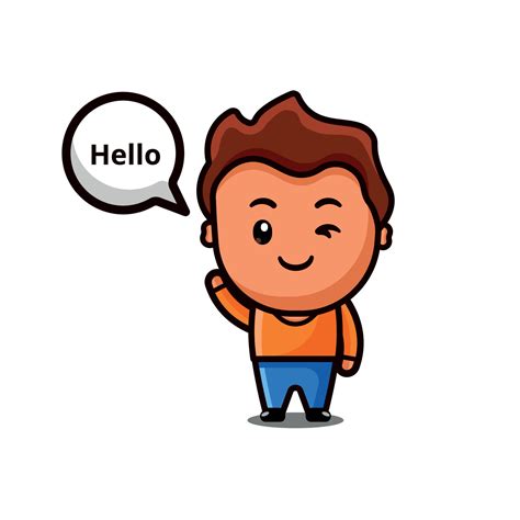 Cute Boy Leo Speaking Hello Message Cartoon Character 21383776 Vector