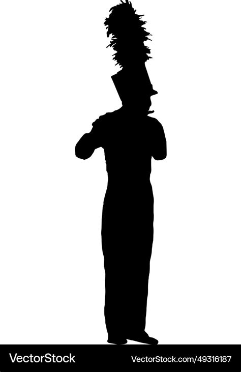 Silhouette Of Marching Band Flute Player Vector Image
