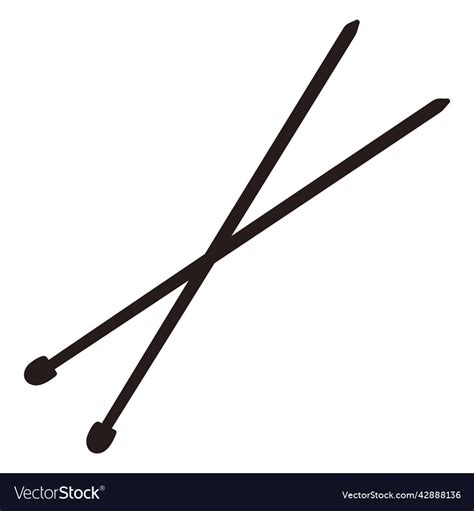 Knitting Needles Silhouette High Quality Vector Image