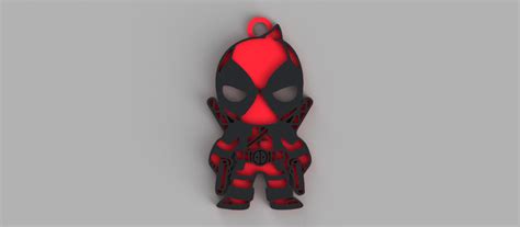 Archivo Stl Deadpool Bebe Completo Llavero Colgante Pendiente