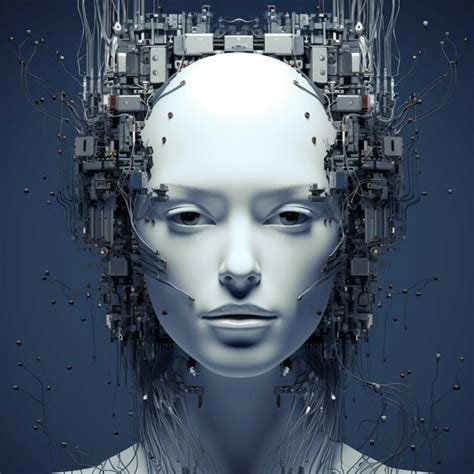 premium ai image 3d rendering of a female head with the brain circuit on a dark background