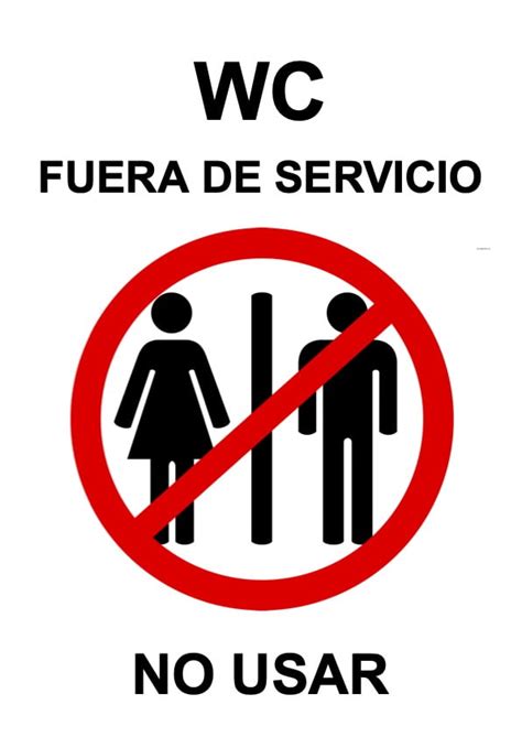 Wc Poster Para Imprimir Dentro Y Fuera De Servicio