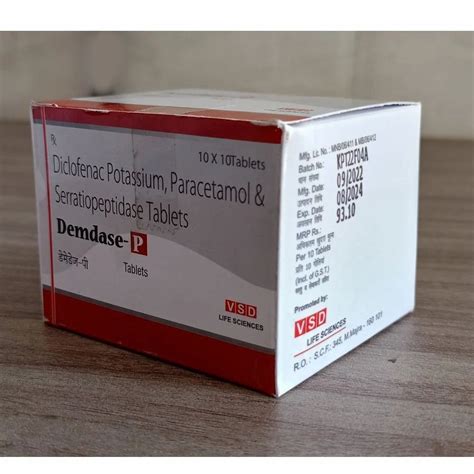 Diclofenac Potassium Paracetamol Serratiopeptidase Tablet At Rs 246box