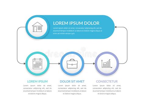 Infographic Template With 3 Elements Stock Vector Illustration Of Circle Chart 257941659