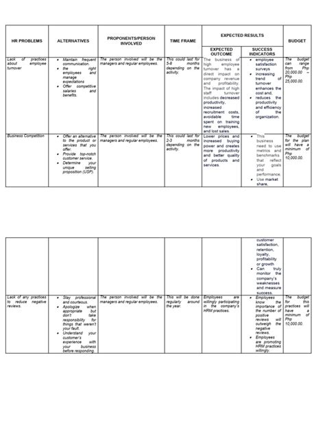 Action Plan Hrm Pdf Employment Turnover Employment