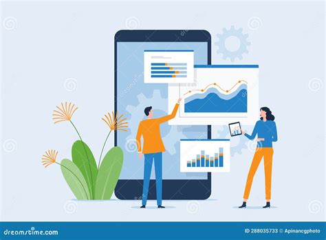 Vector Business Data Analytics Research And Data Scientist Team Meeting Concept Stock