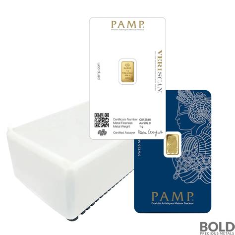 1 Gram Pamp Gold Bar 9999 Fine Box Of 25