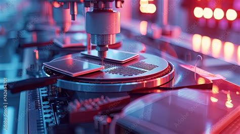 Computer Chip Manufacturing At Fab Semiconductor Packaging Process Semiconductor Wafer Being