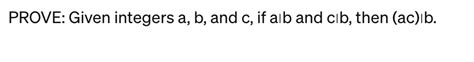 Solved PROVE Given Integers A B And C If A B And C B Chegg