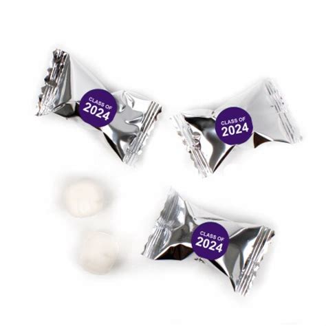 Purple Graduation Candy Mints Party Favors Silver Individually Wrapped Buttermints 55 Pcs