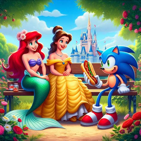 Ariel And Belle Meet Sonic By Spongebobnintendo20 On Deviantart