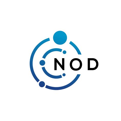 Nod Letter Technology Logo Design On White Background Nod Creative